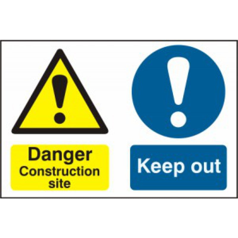 Danger Construction Site Keep Out Sign – 600x400mm PVC | Health and Sa ...