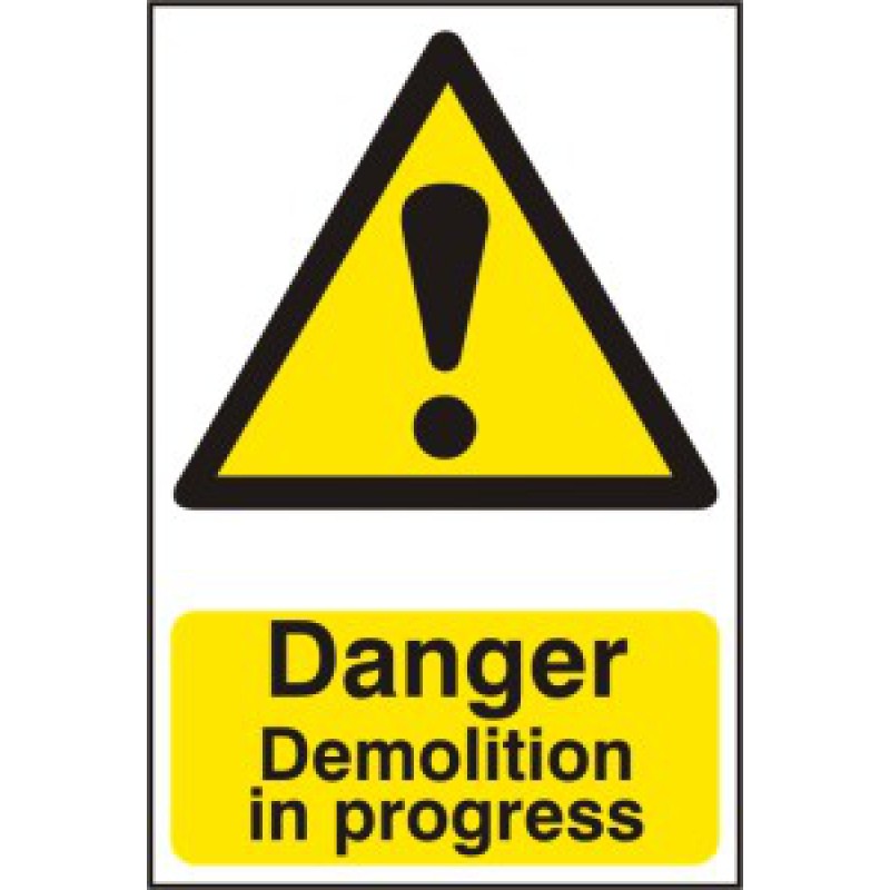Danger Demolition PVC Sign – 400x600mm Site Health and Safety Signage ...