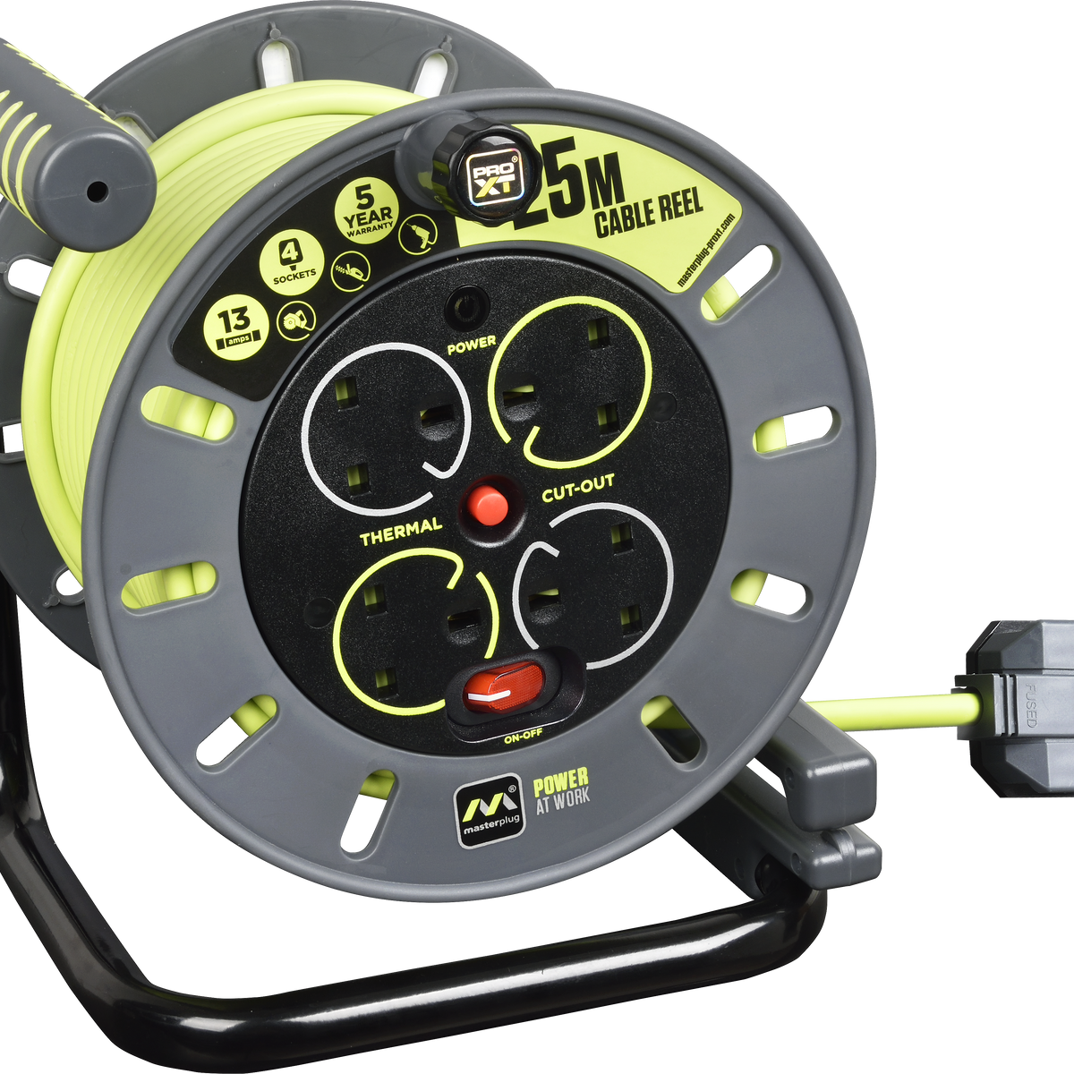 Masterplug Pro-XT 4 Socket 13A Open Cable Reel 240V – Electro South ...